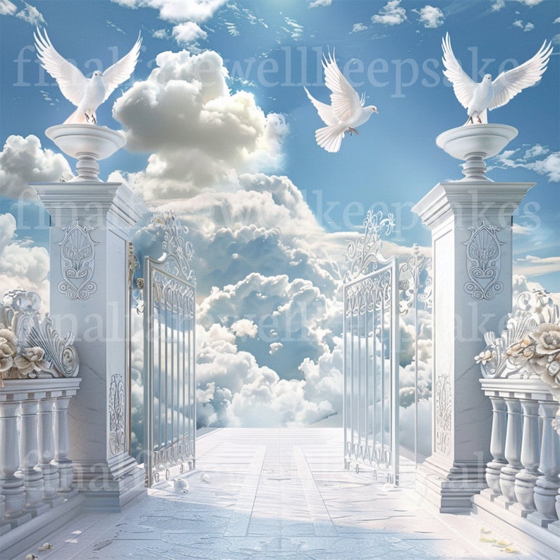 8 White Heavenly Background Bundles | Digital Images | Clouds ...