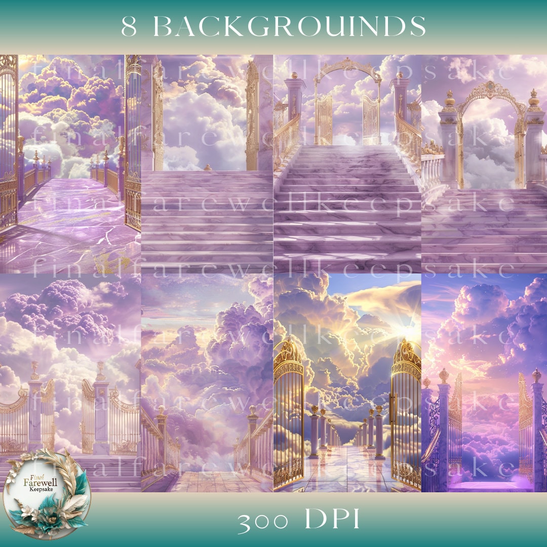 8 Heavenly Purple Background Bundle | Digital Images | Clouds ...