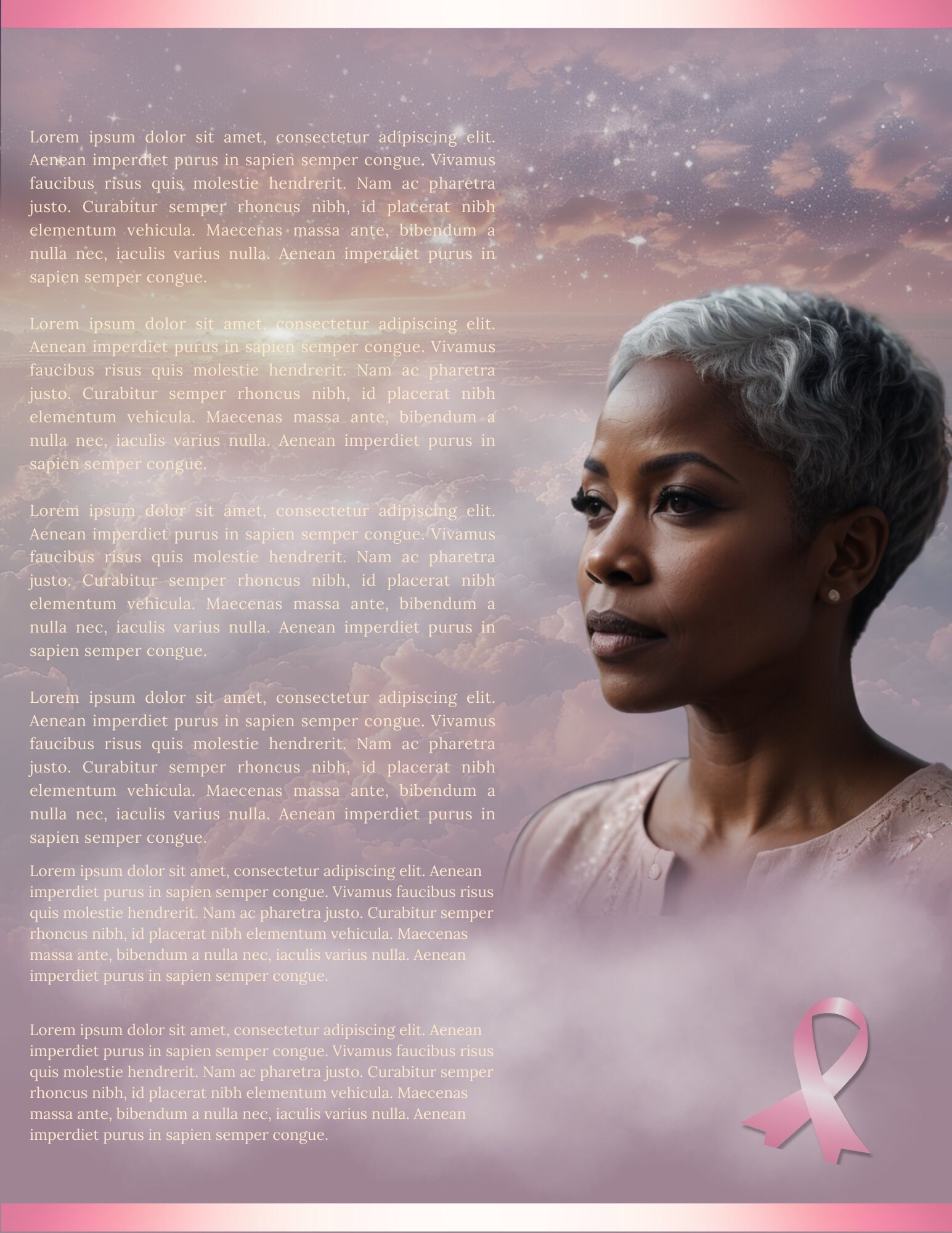 Breast Cancer | 11 X 17 | Bifold| Template| Obituary | Funeral ...
