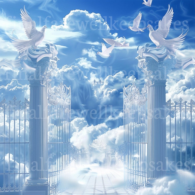 8 White Heavenly Background Bundles | Digital Images | Clouds ...