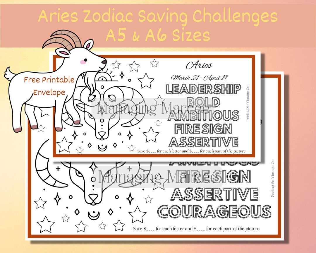 Aries Zodiac Challenge, Aries Savings, Savings Challenge, Dave Ramsey ...