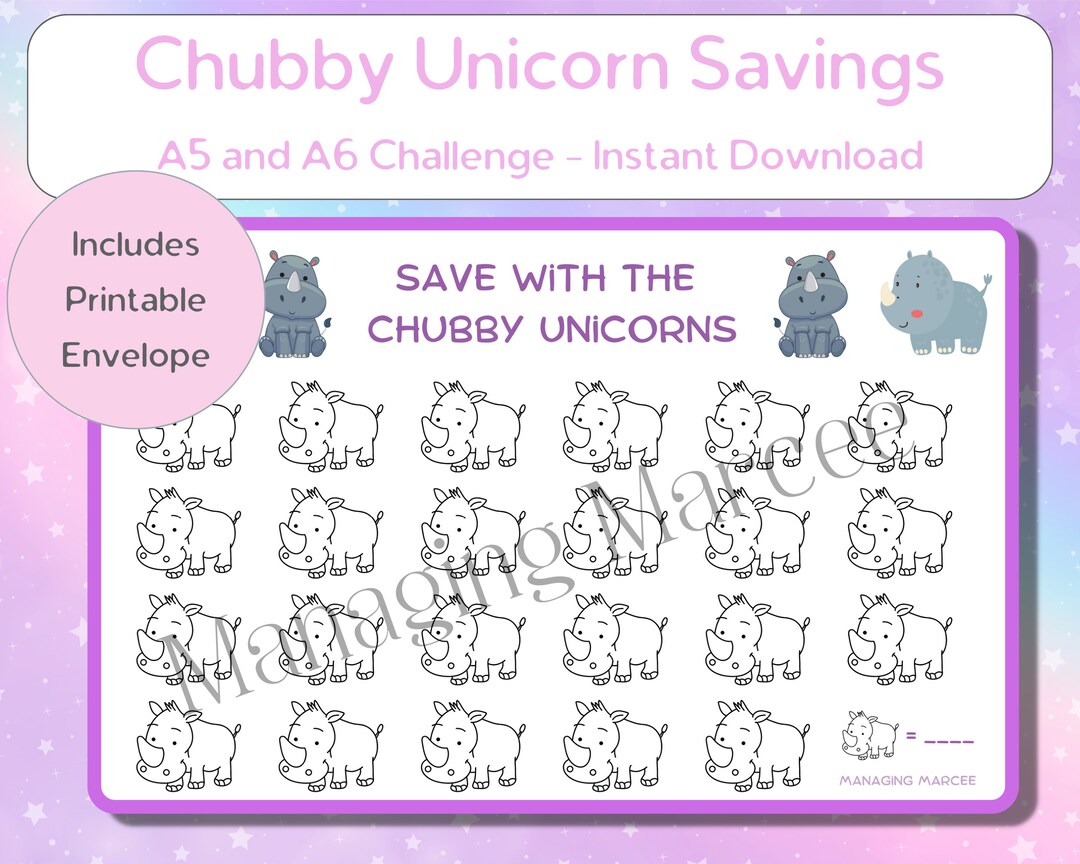 Save With Cute Chubby Unicorns | Color and Save | Chubby Unicorns ...