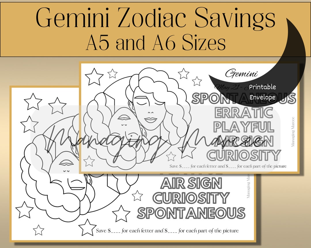 Gemini Savings Challenge - Astrological Savings - A5 and A6 Challenges ...