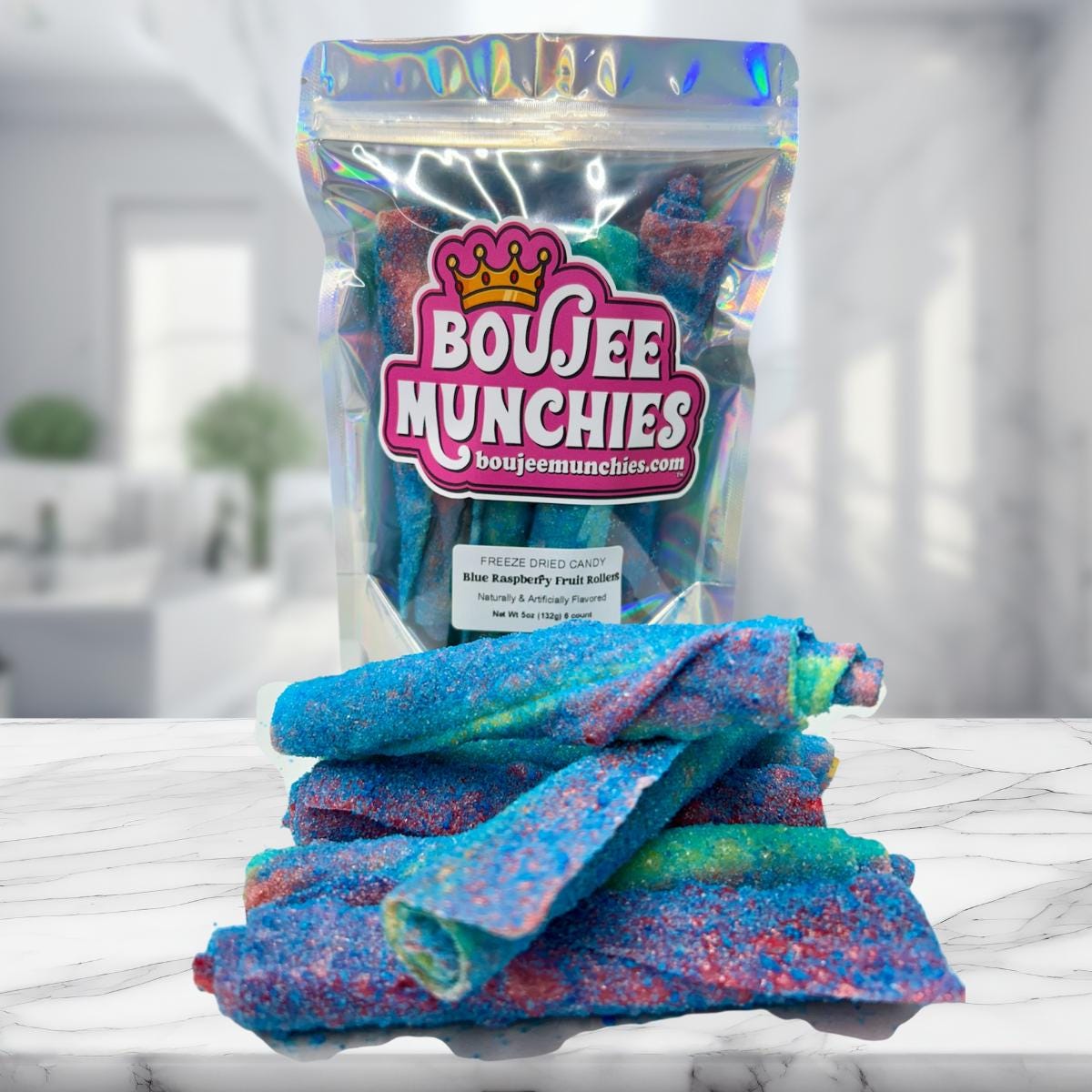 Boujee Munchies Freeze Dried Blue Raspberry Fruit Rollers - Flavor ...