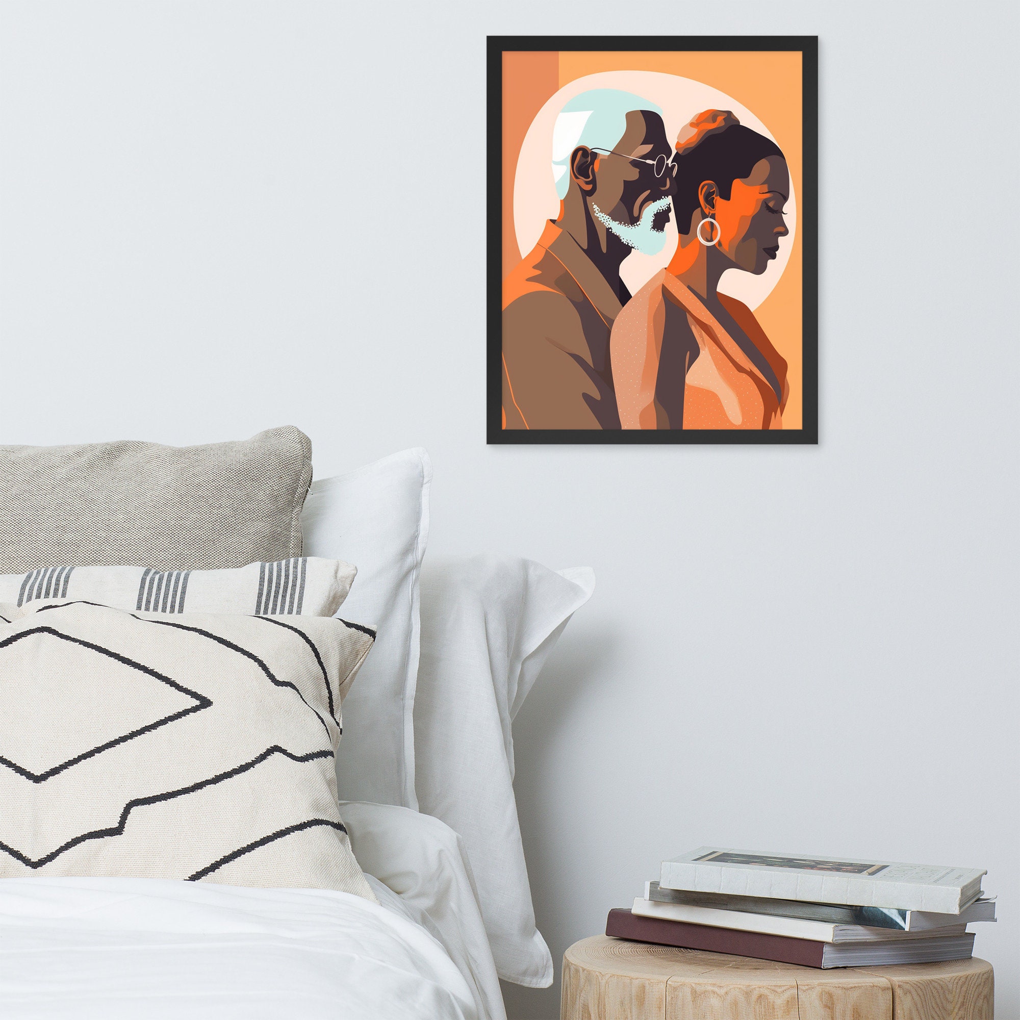 Black Couple Art Black Love Wall Art African American Black Woman Home Decor Melanin Black Man ...