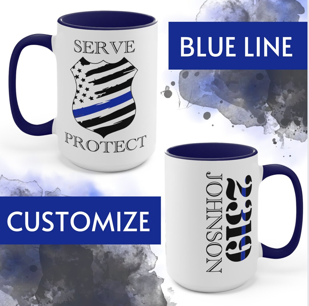 Police Mug Blue Line Custom/personalized | Police Gift | Serve ...