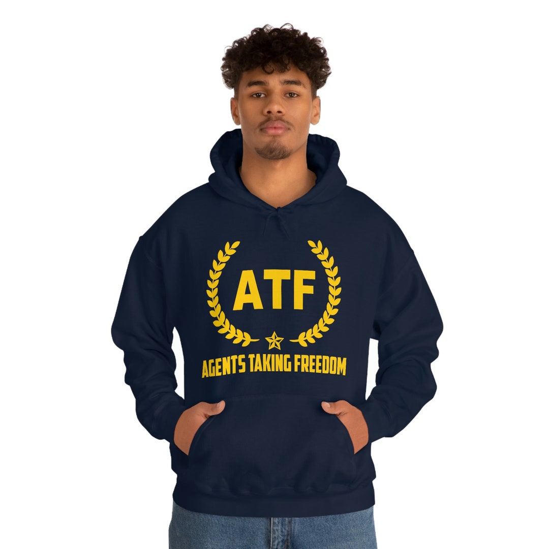 Funny ATF Meme Dad Joke Hoodie for Pro Gun 2a Supporter Sweatshirt ...