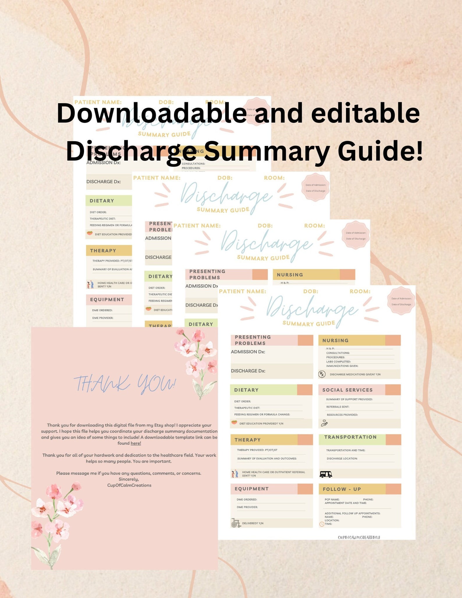 Discharge Summary Planning Guide Template for Social Workers, Mental ...