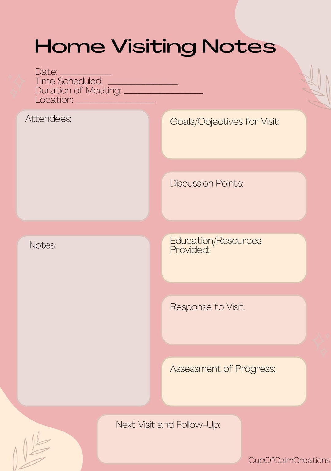 Home Visiting Notes for Social Workers, Mental Health Professionals ...
