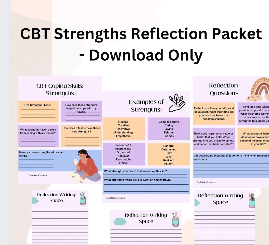 CBT Strengths Reflection Packet for Mental Health, Personal Use - Etsy