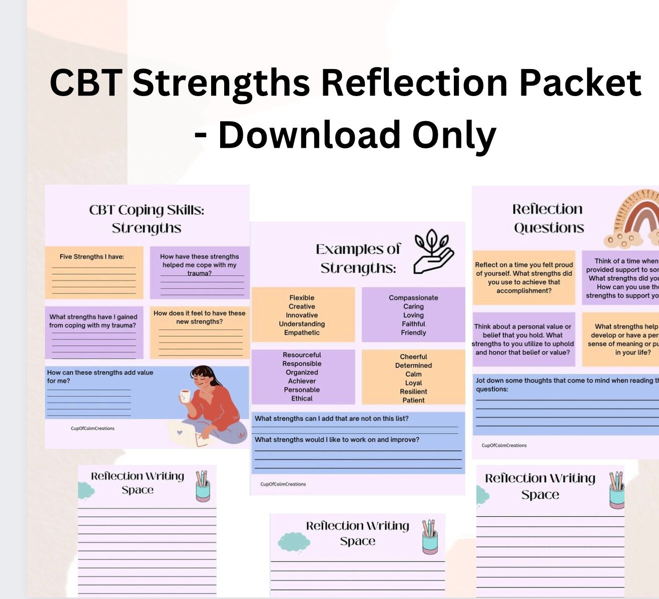 CBT Strengths Reflection Packet for Mental Health, Personal Use - Etsy