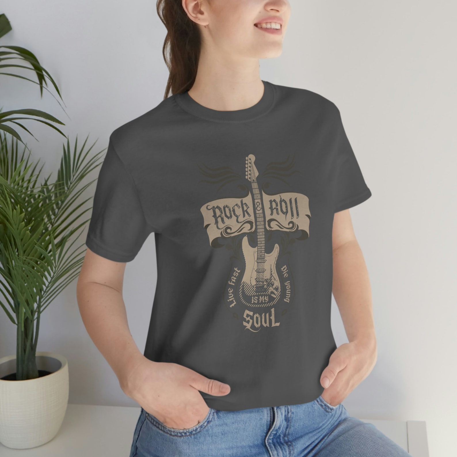 Rock N Roll T Shirt, Guitar Rock N Roll Shirt, Rock Music Shirt, Old ...