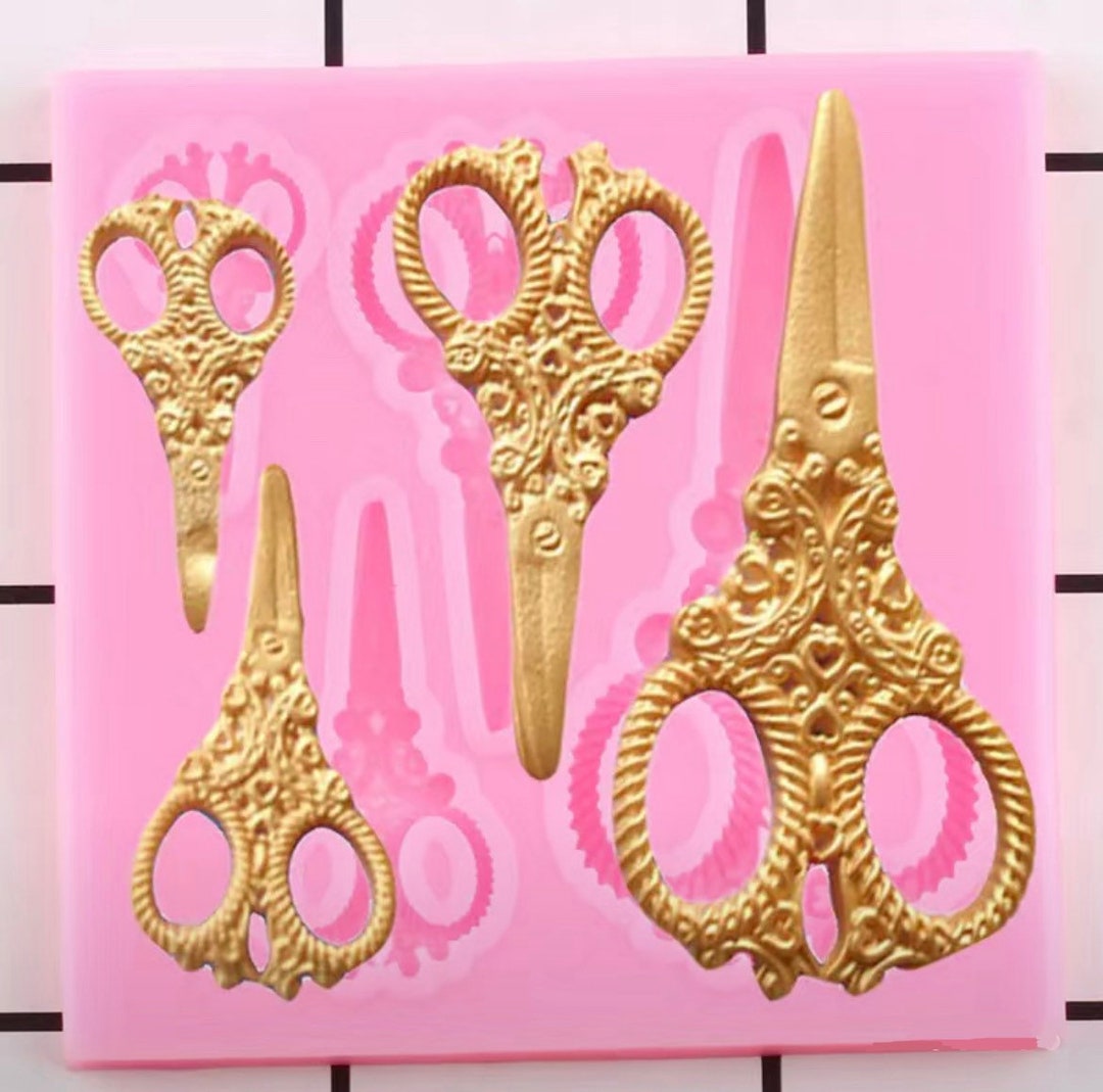 Scissor Silicone Mold, Scissors Resin Mold Hair Dresser Chocolate Mold ...