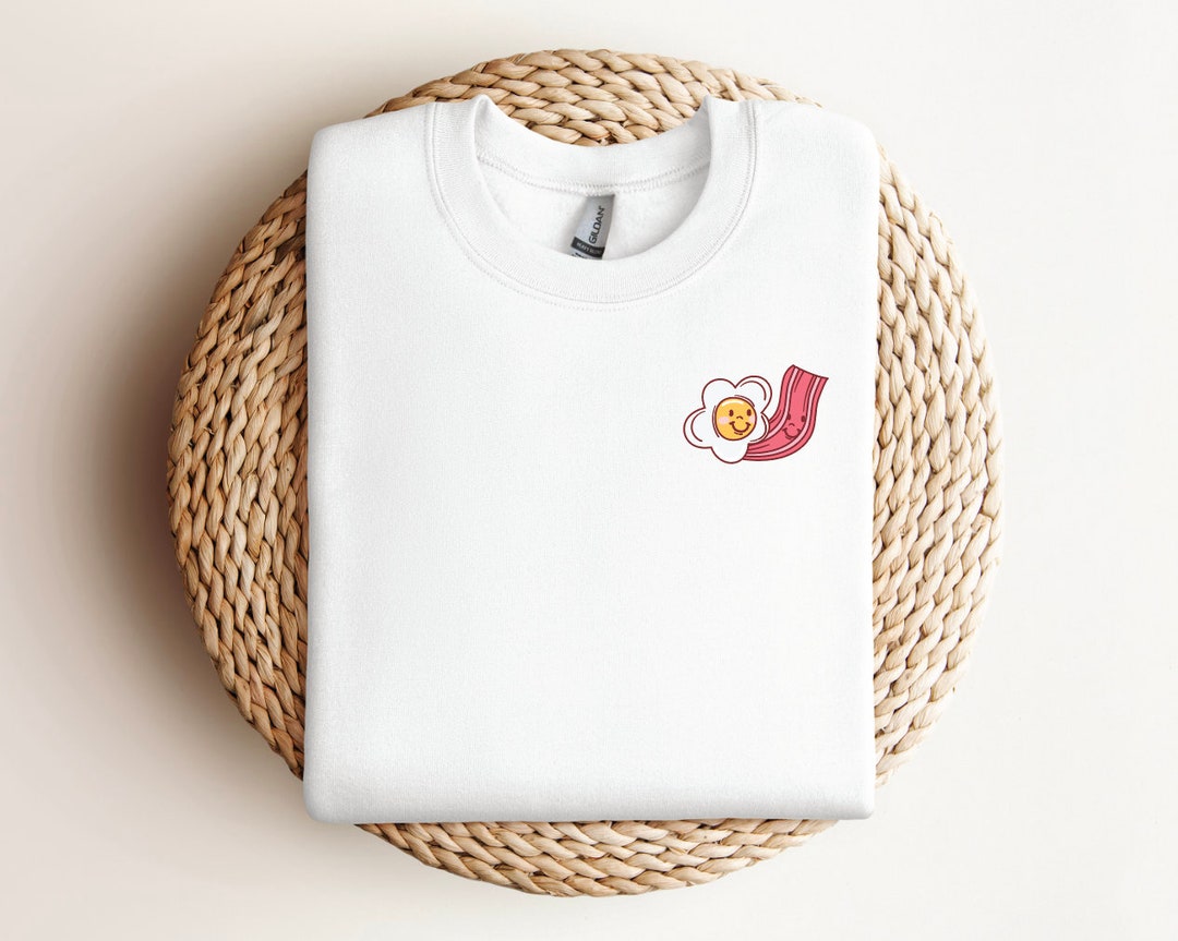 Cute Fried Egg and Bacon Left Chest Sweatshirt, Bacon and Fried Egg ...