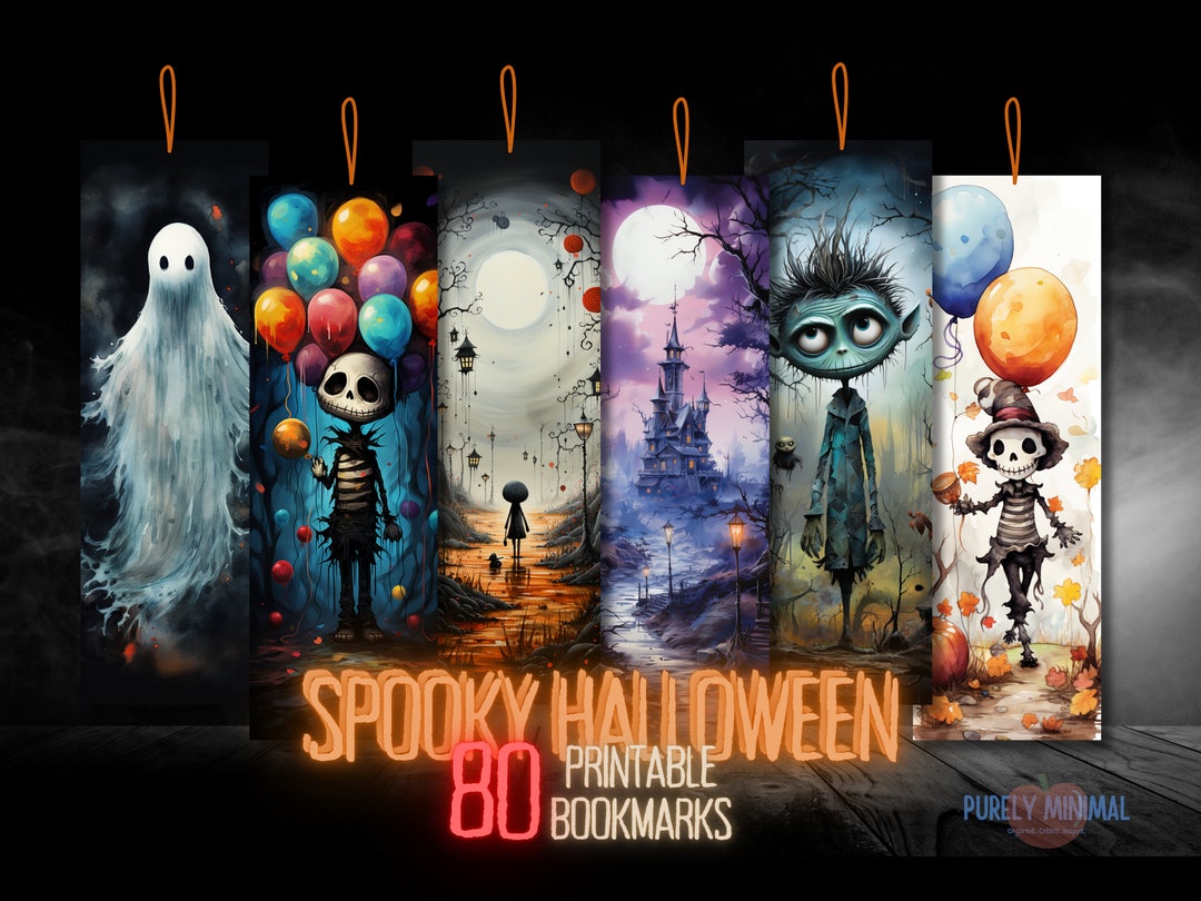 Scary Cute Halloween Printable Bookmark Bundle | Fall Digital Download ...
