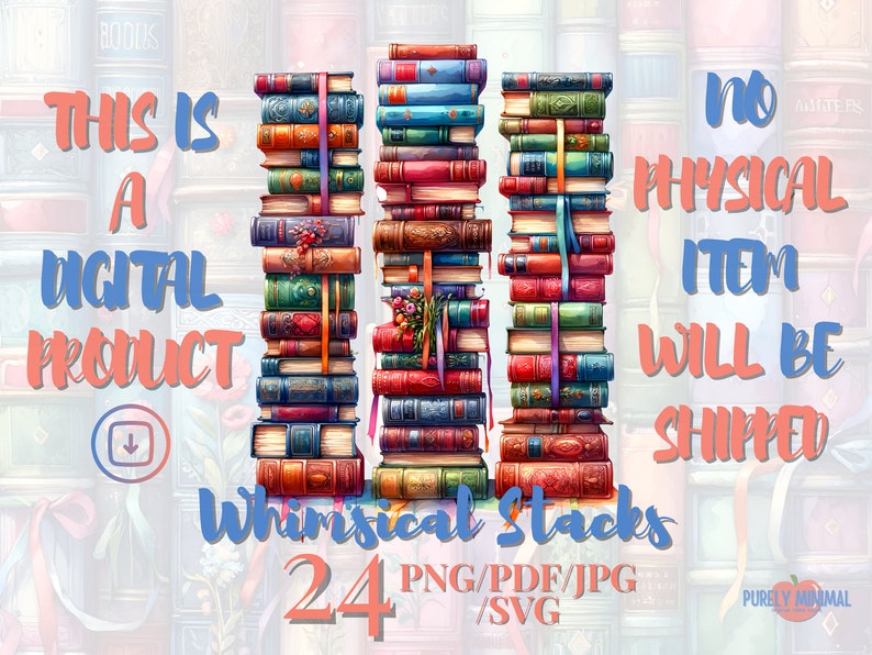 Watercolor Book Stack PNG Clipart Collection | Spring Stacked Books SVG ...