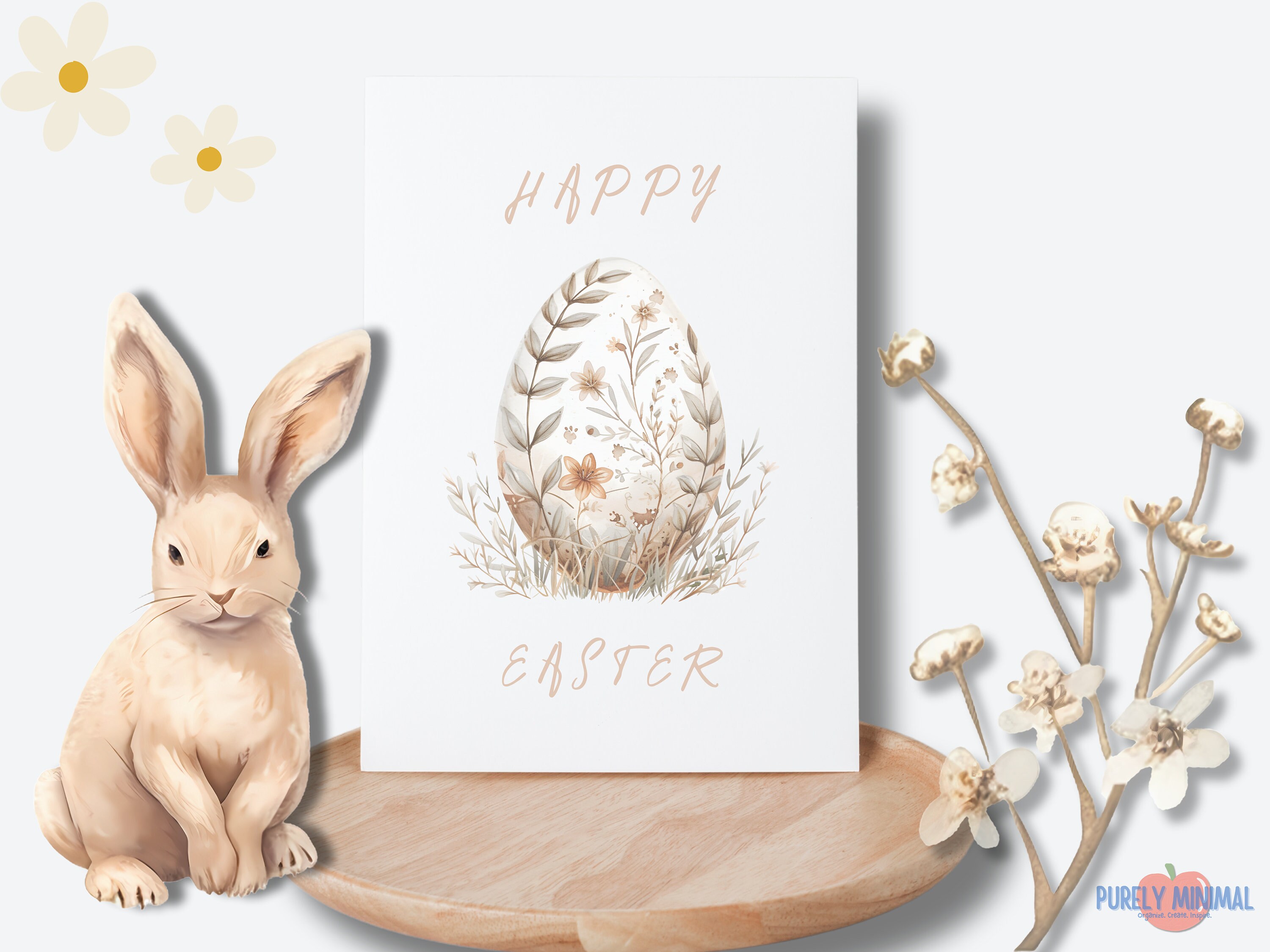 Watercolor Boho Easter Clipart Bundle, Easter Bunny PNG, Easter Egg ...