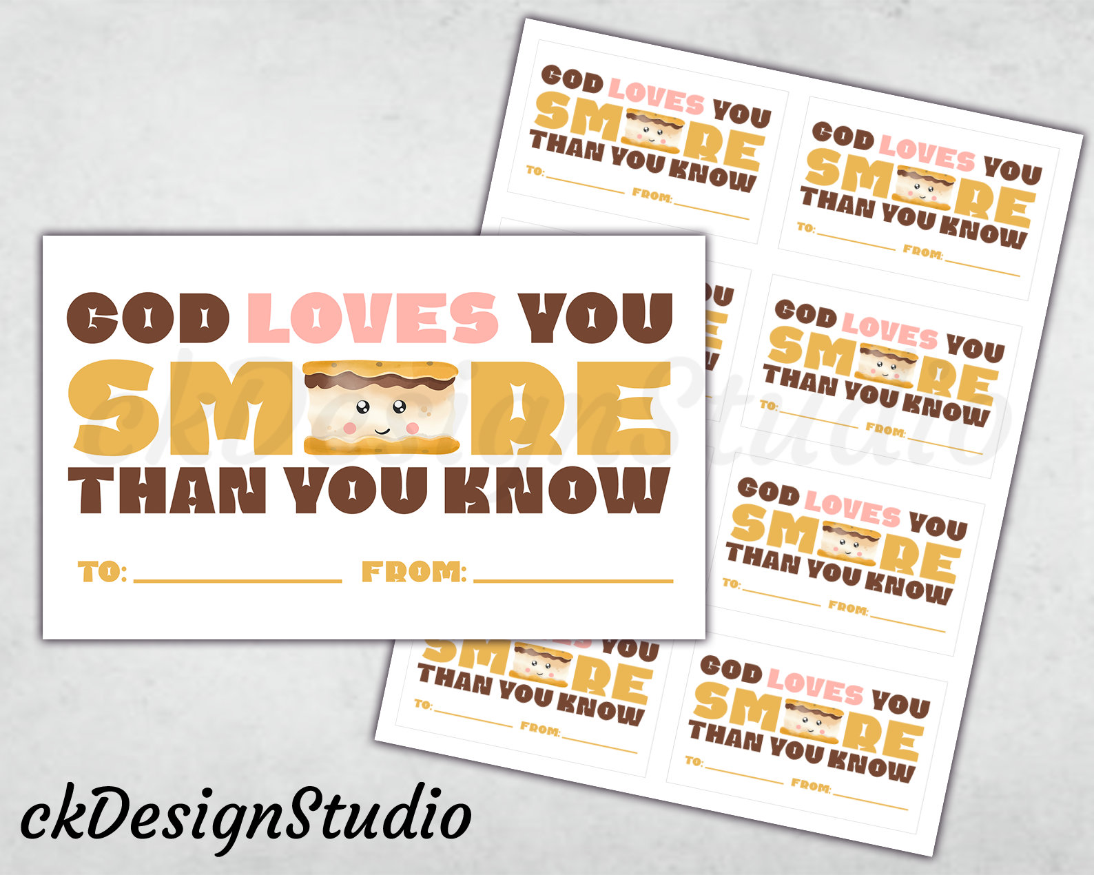 PRINTABLE God Loves You Smore Than You Know Tag | Instant Download ...