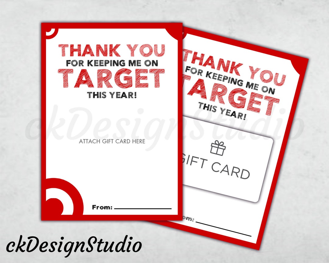 PRINTABLE Thank You for Keeping Me on Target! | Teacher Appreciation ...