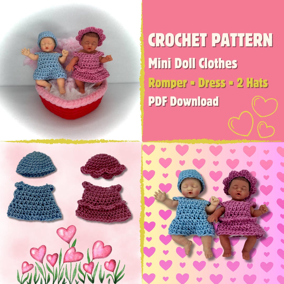Pt.2 Mini Doll Clothes Crochet Pattern (PDF Download) - Etsy