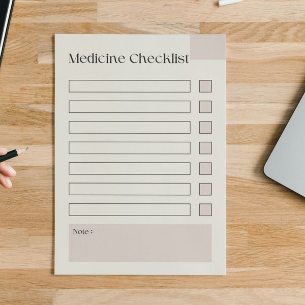 Medication Check List - Etsy