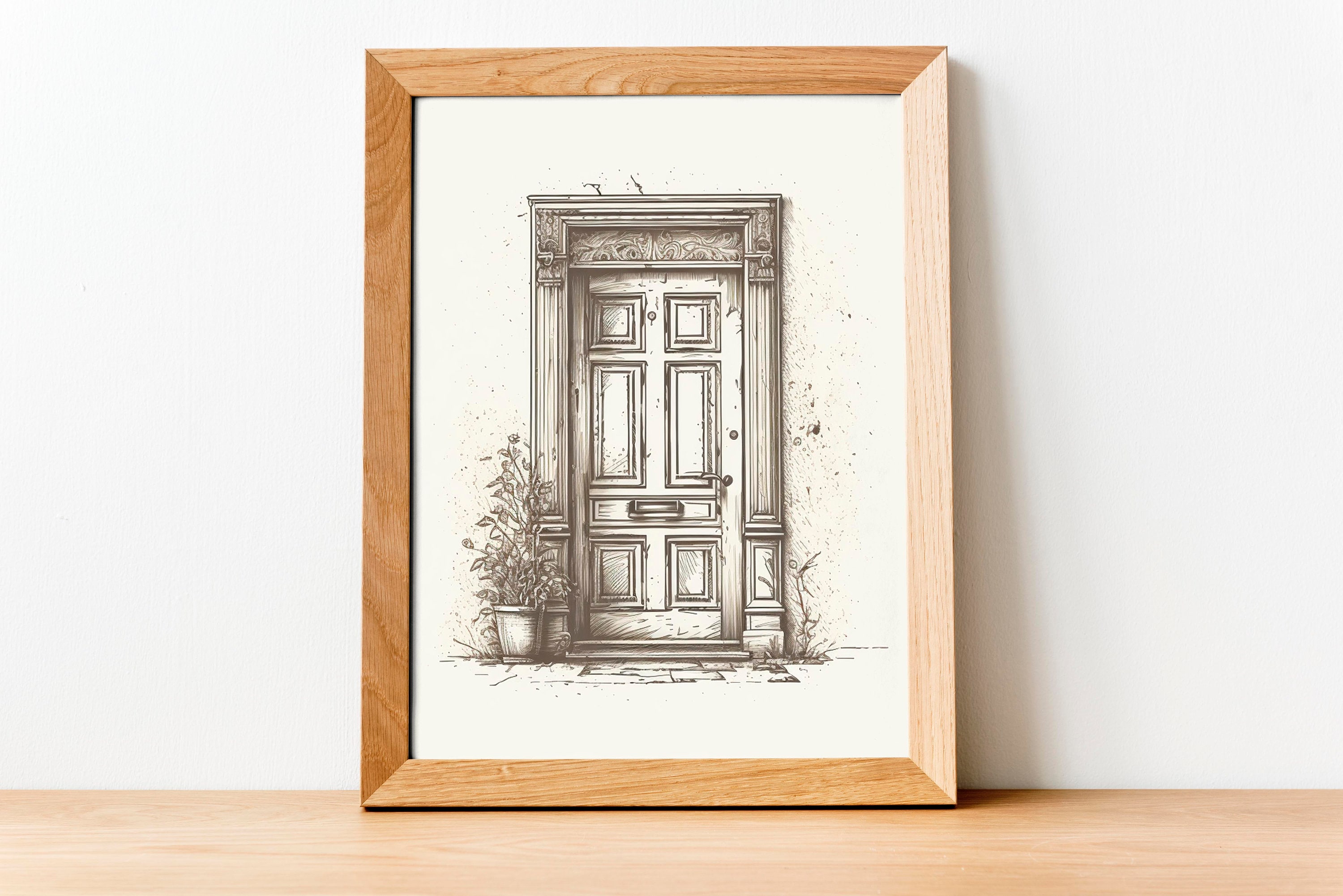 Open Front Door Drawing