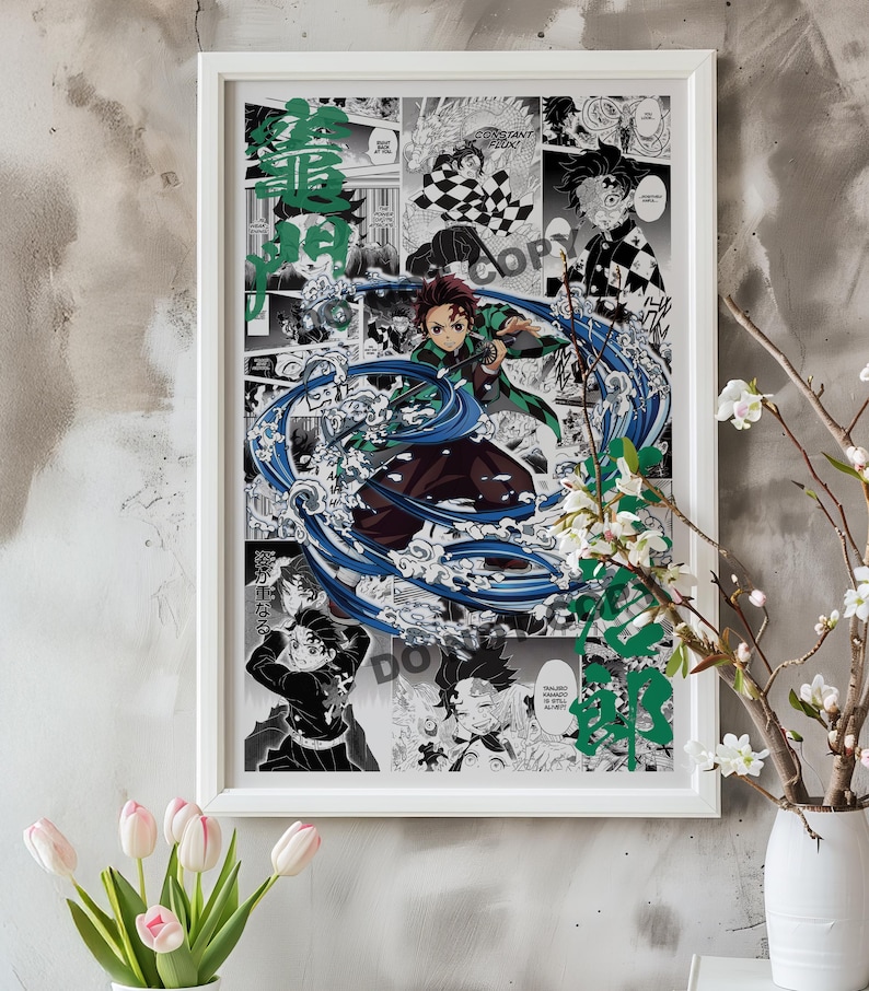 Anime Manga Poster - Demon Tanjiro Kamado - Digital Download - Curated ...
