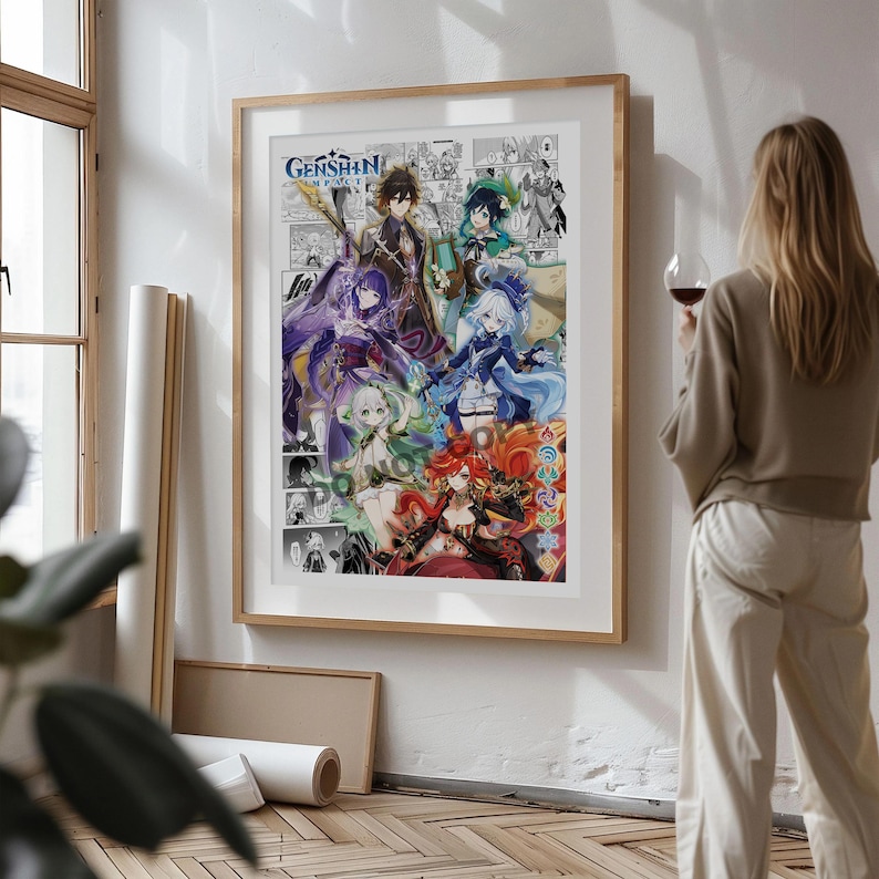 Anime Manga Poster - Genshin Impact the Seven God -digital Download ...