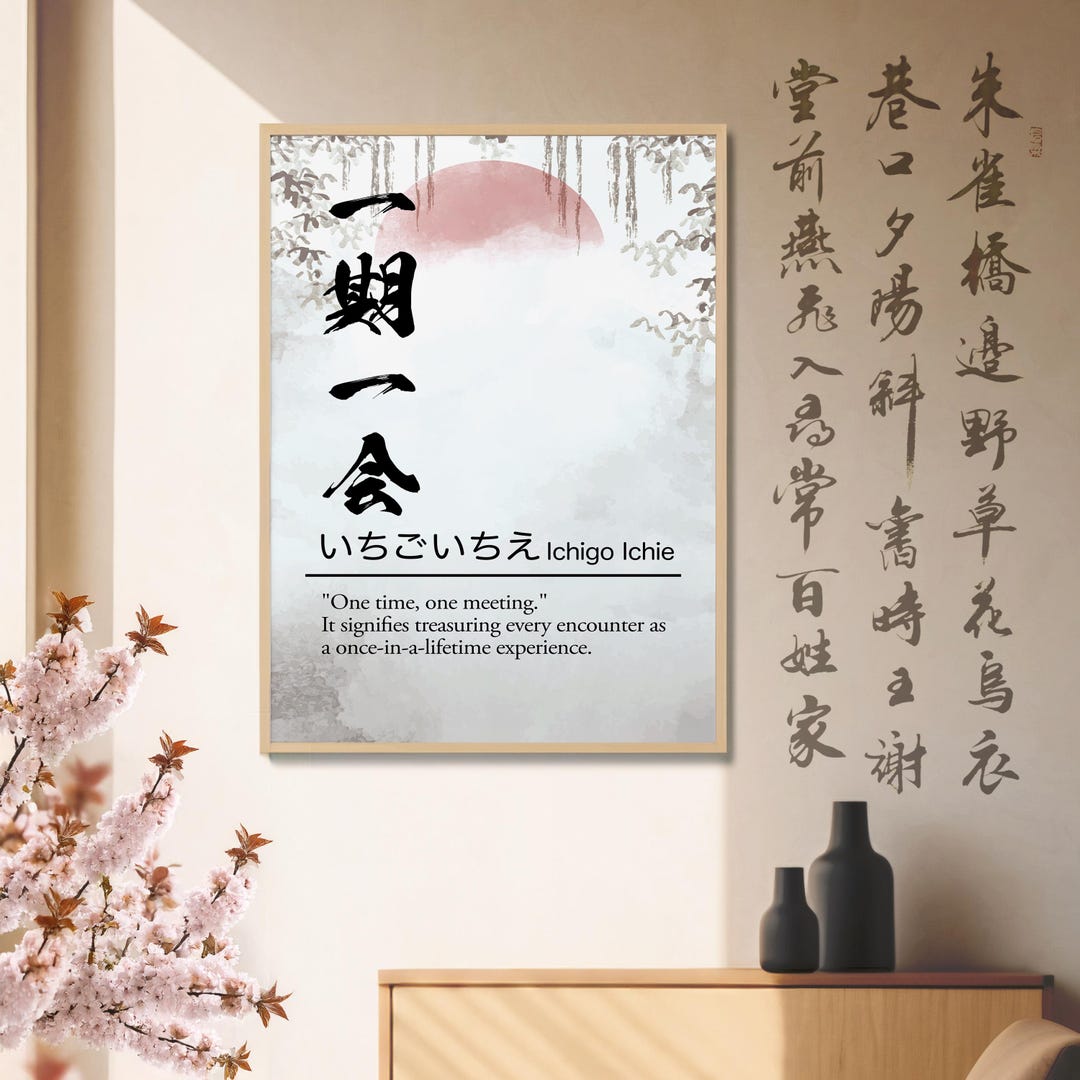 Japanese Culture Poster - Inspirational Romantic Kanji - Digital ...