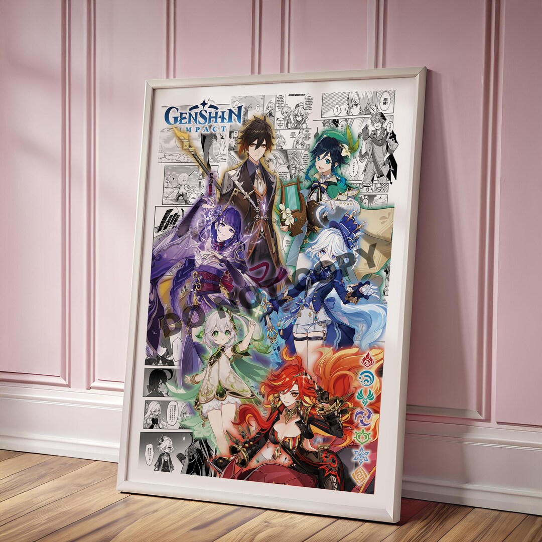 Anime Manga Poster - Genshin Impact the Seven God -digital Download ...