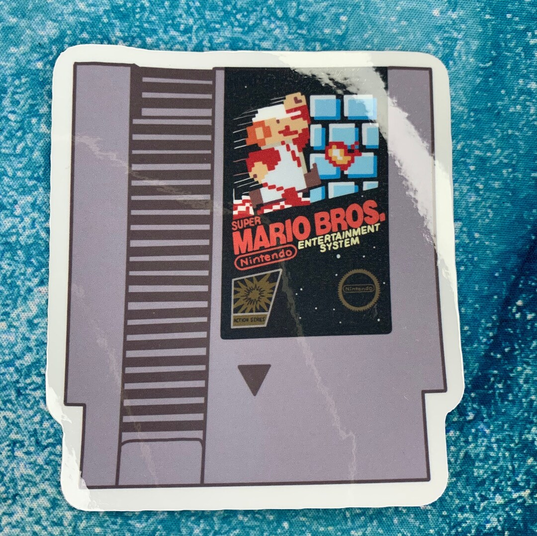 NES Mario Cartridge Sticker Water Bottle Tablet PC Laptop - Etsy