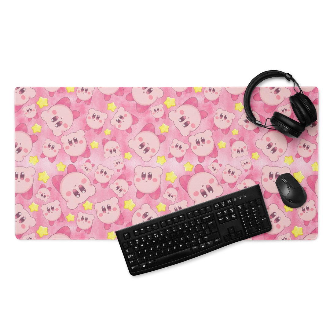 Cute Kawaii Pink Kirby Desk Mat Large Oversized Mouse Pad - Etsy