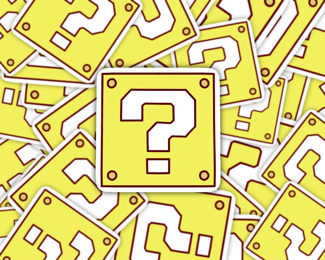 Super Mario Lucky Block Video Game Classic Kid Nerd Sticker | Laptop ...