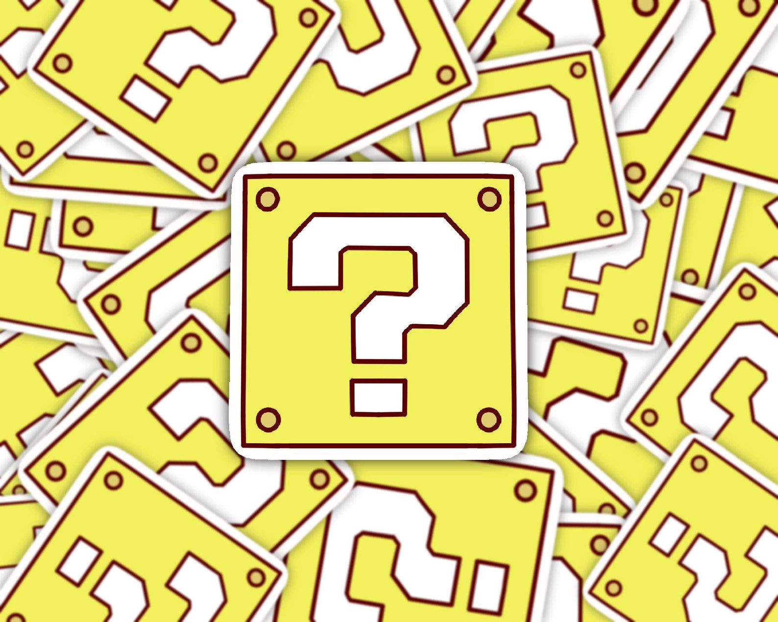 Super Mario Lucky Block Video Game Classic Kid Nerd Sticker | Laptop ...