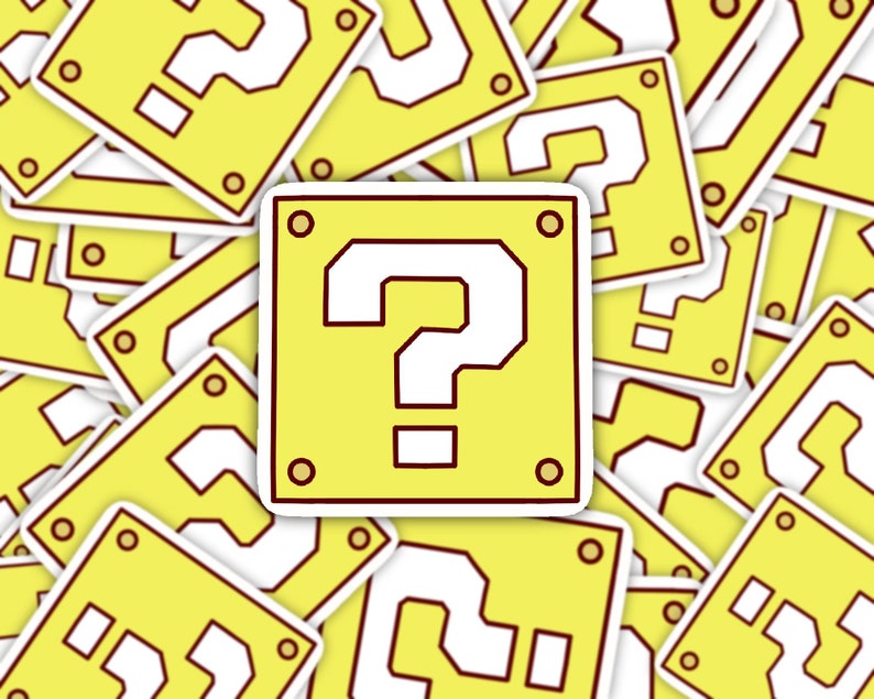 Super Mario Lucky Block Video Game Classic Kid Nerd Sticker | Laptop ...