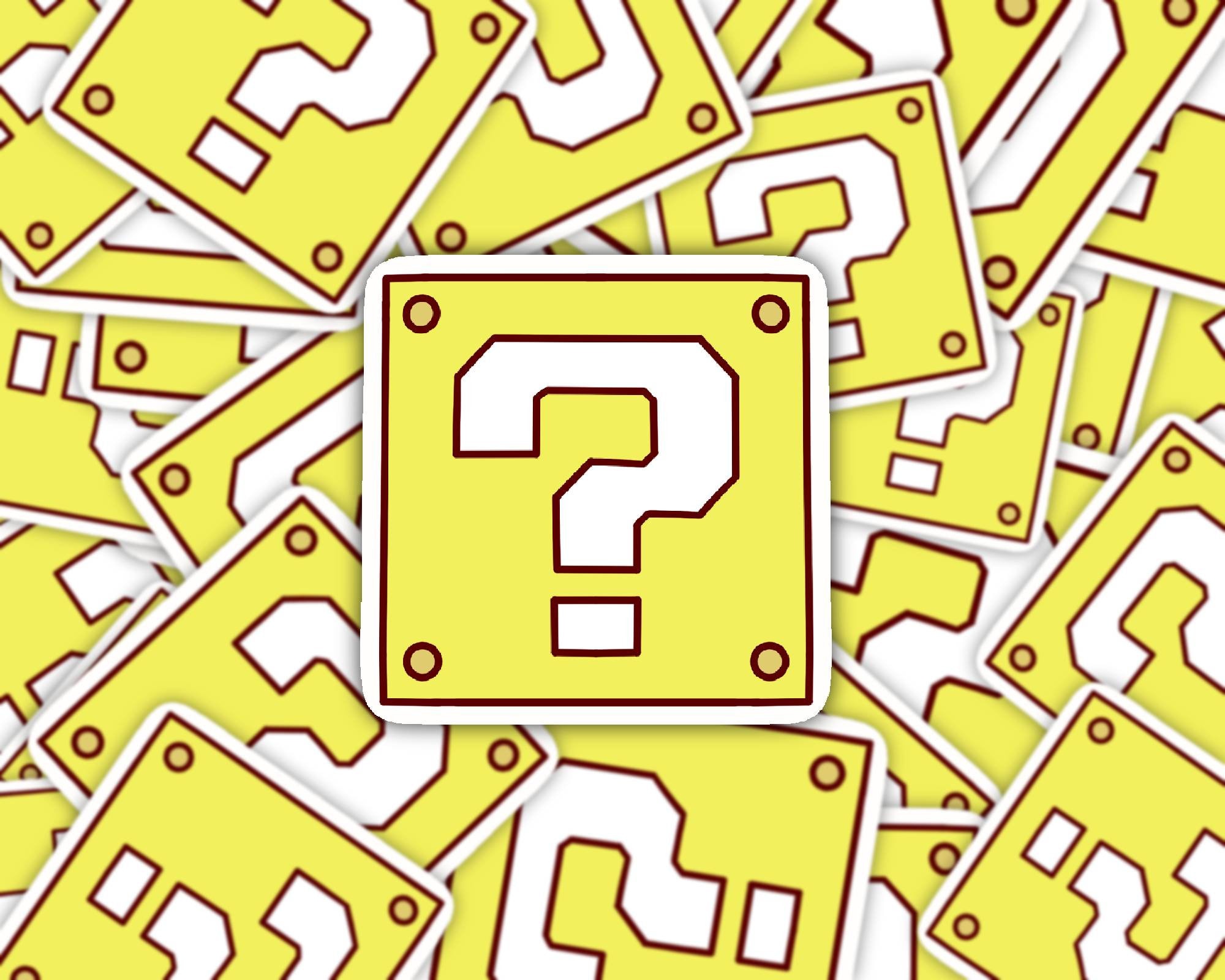 Super Mario Lucky Block Video Game Classic Kid Nerd Sticker | Laptop ...