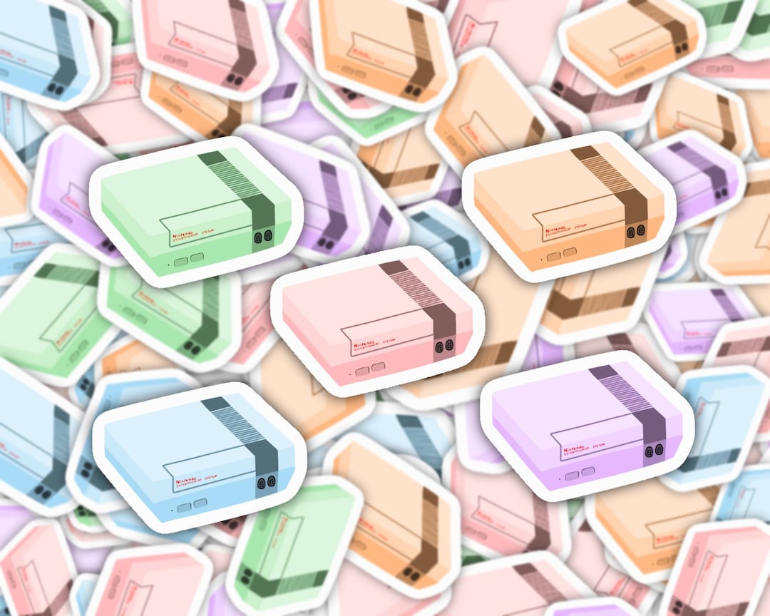 Classic NES System Sticker Cute Kawaii Colorful | Sparkly Holographic ...