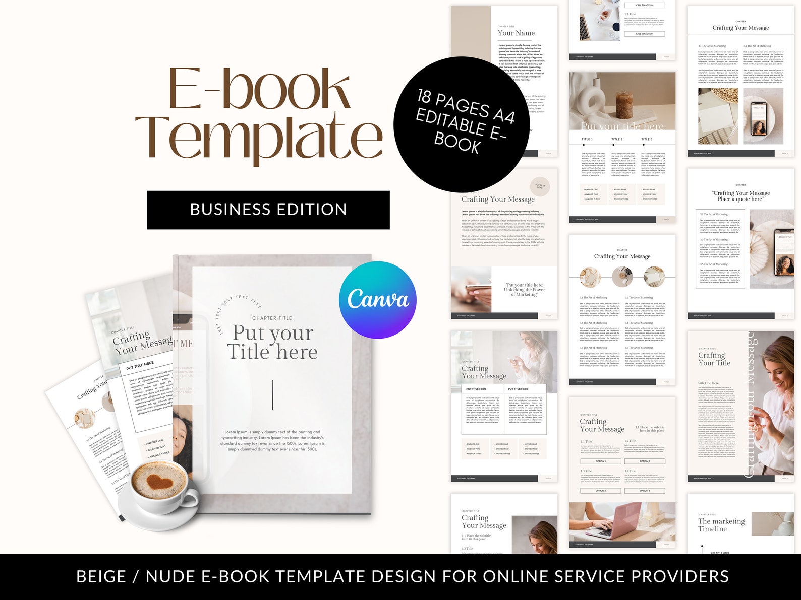 18 Pages Digital E-book Template | Editable Coaching Ebook | Canva ...