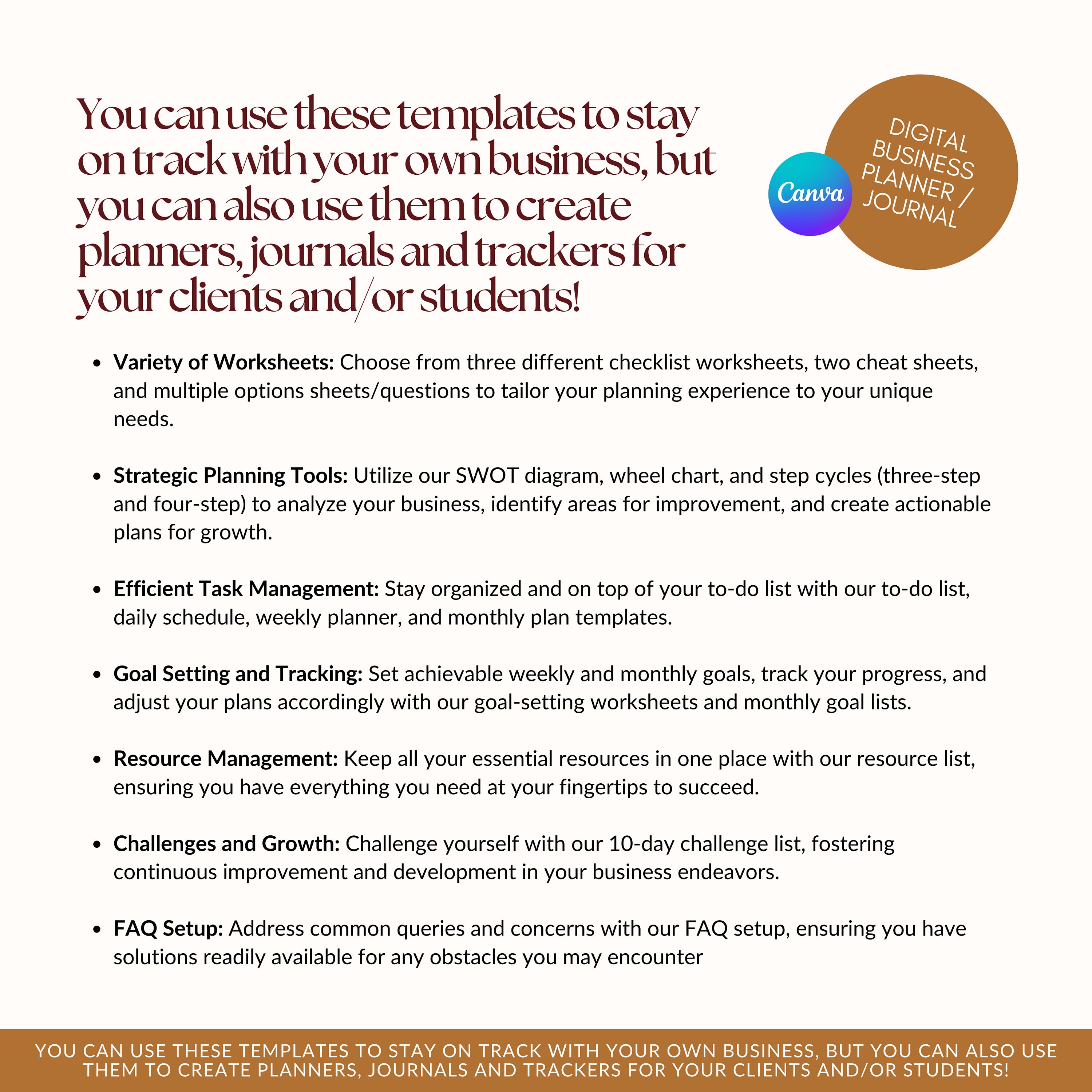 2025 Business Planner Journal: Goal Setting, Canva Template (digital ...