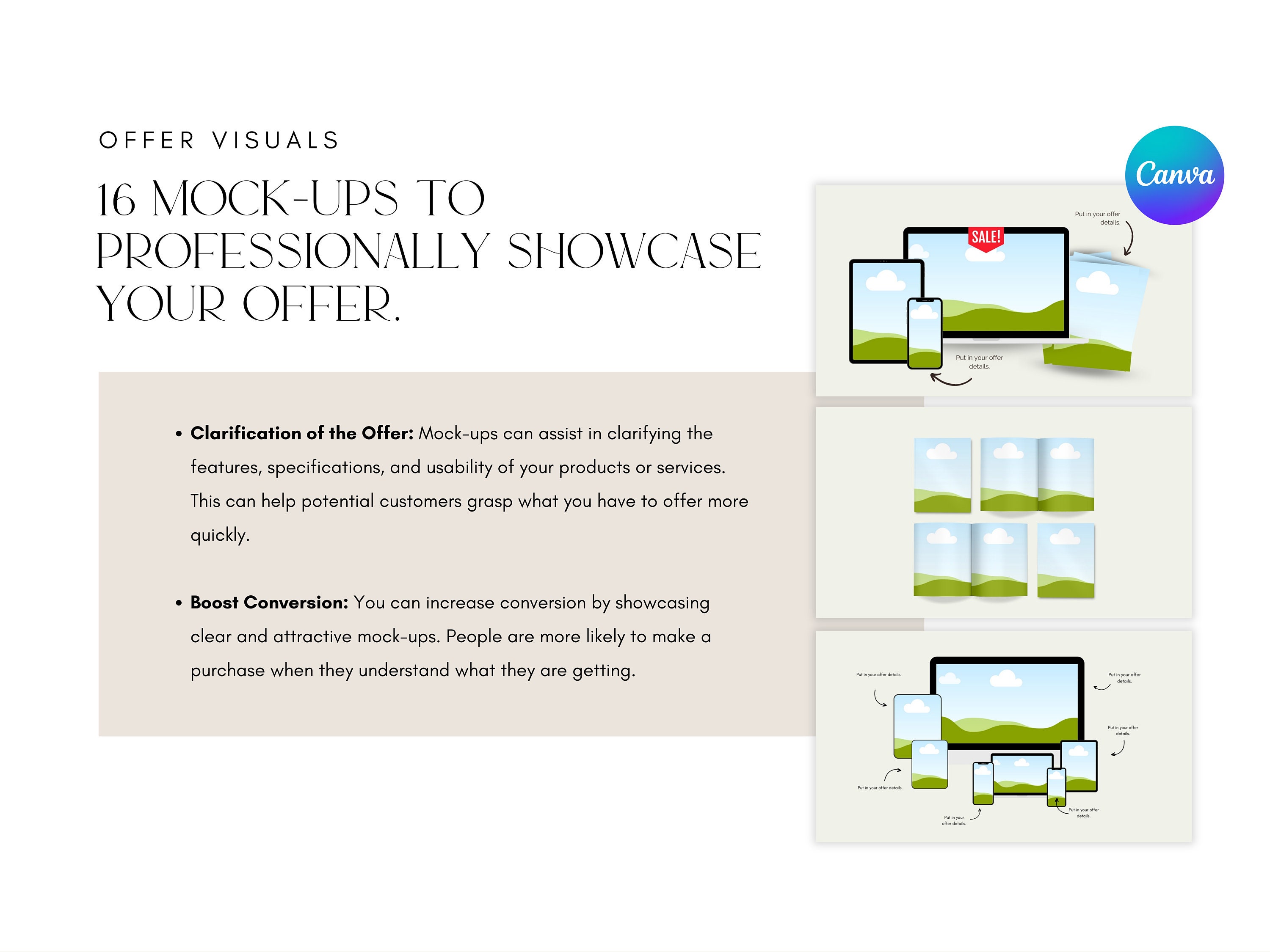 16 Mockups | Digital Product Presentation | Sales Pages Mock-up | Offer ...
