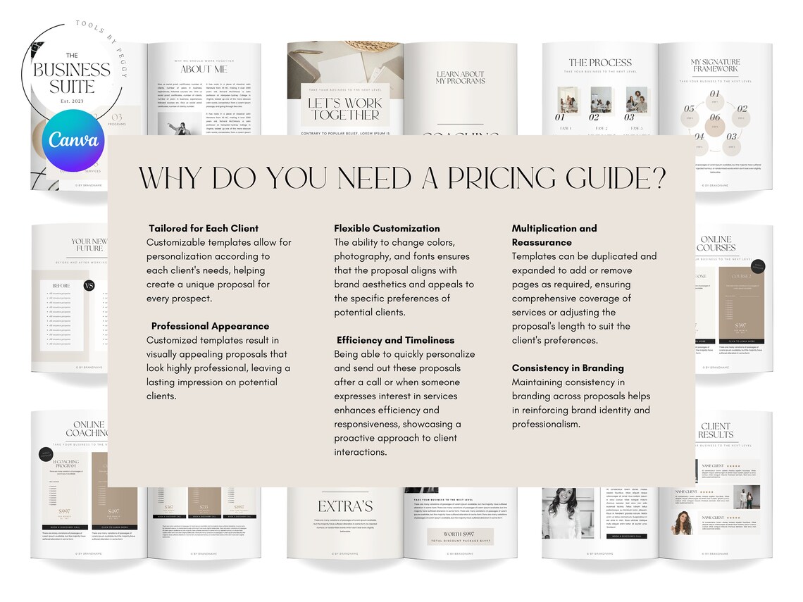 Editable Services & Pricing Guide Template, Edit on Canva, 25 ...