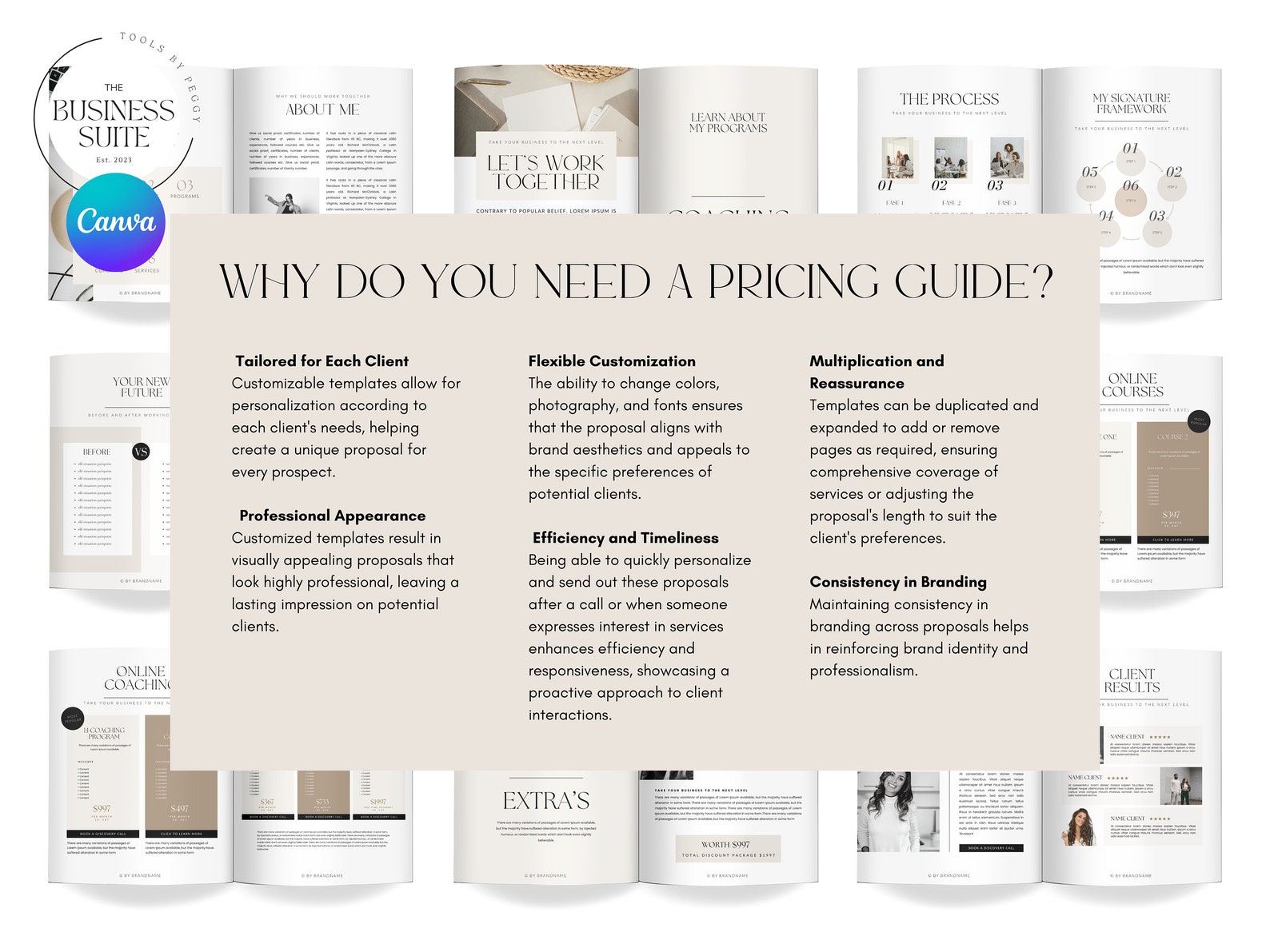 Editable Services & Pricing Guide Template, Edit on Canva, 25 ...