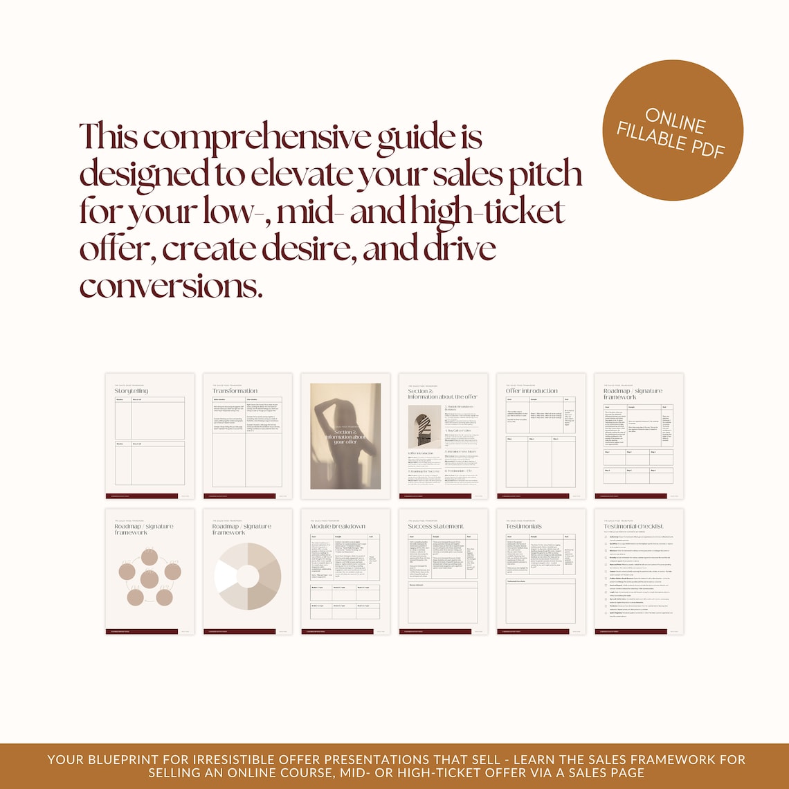 Sales Page Structure Blueprint | Fillable | Product Landing Page ...