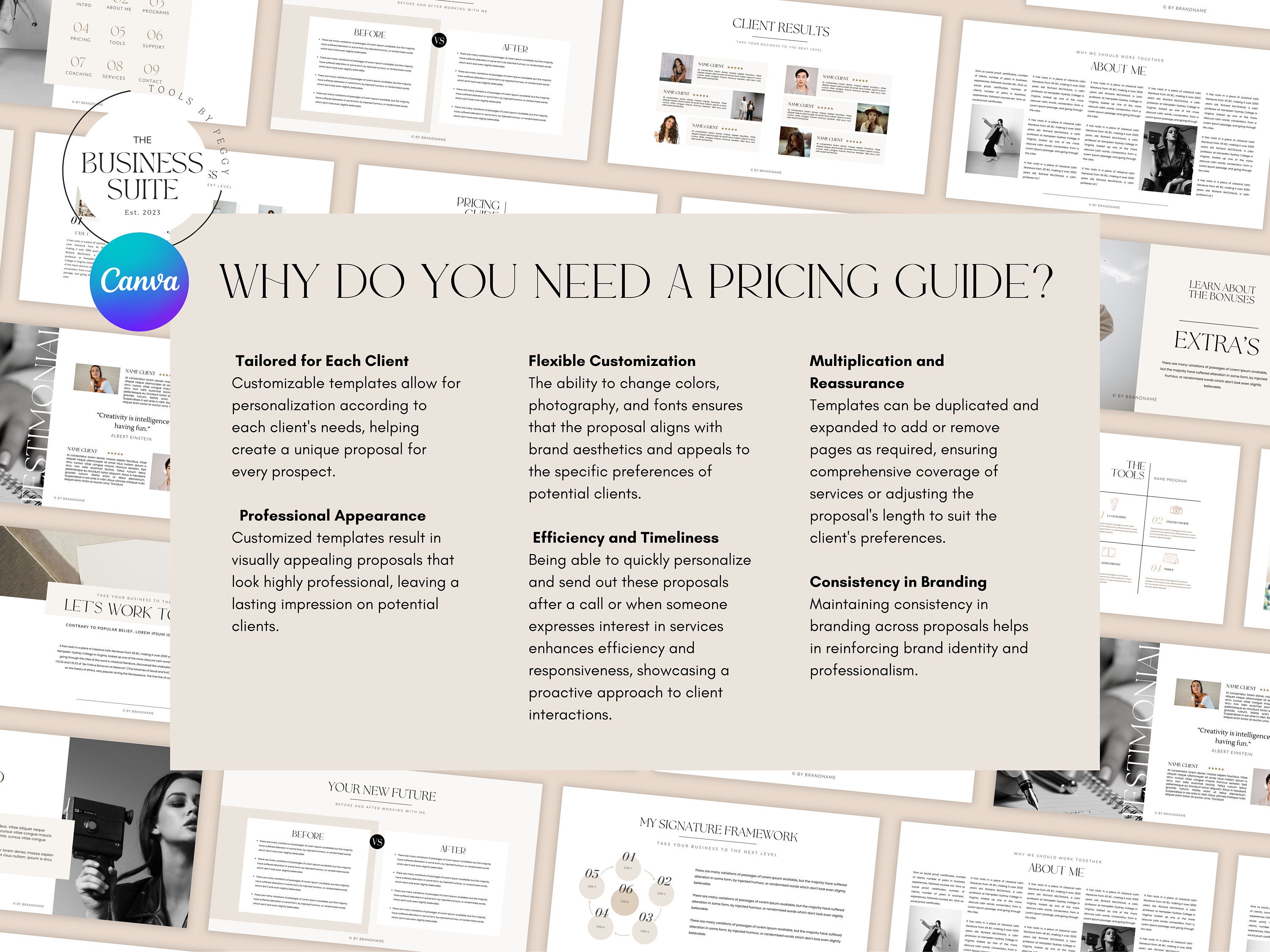 Editable Services & Pricing Guide Template, Edit on Canva, for Online ...