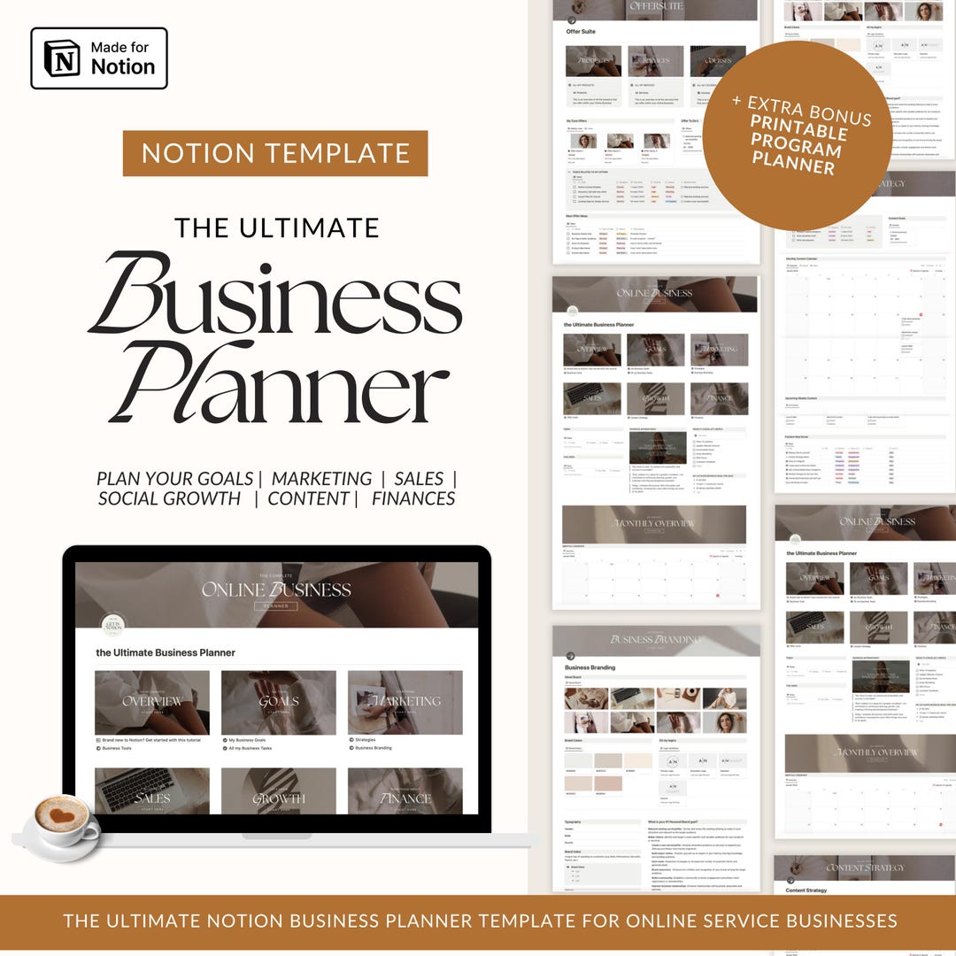 Notion Business Marketing Sales Template | Work Notion | Digital ...