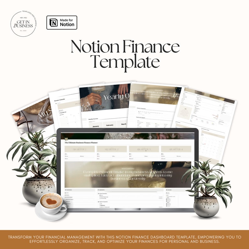 Notion Finance Dashboard Template | Work Notion | Digital Planner ...
