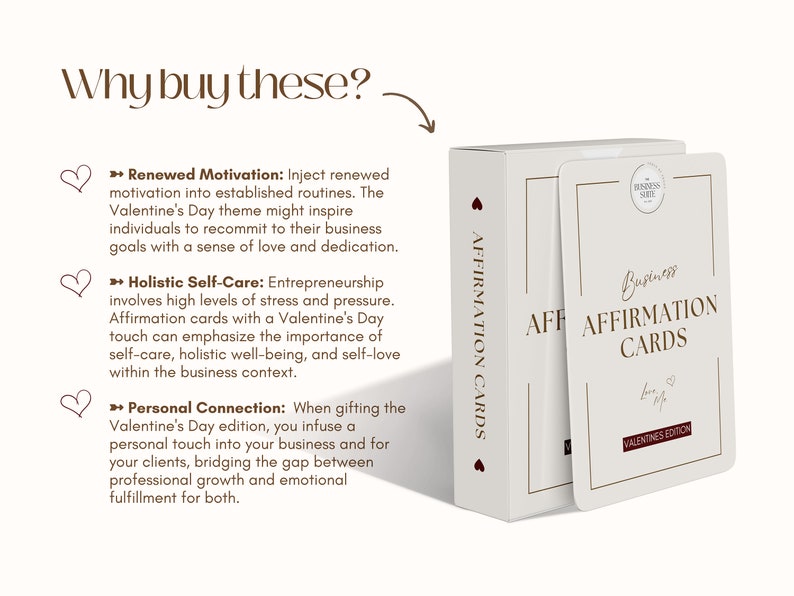 Valentine's Day 50 Business Affirmation Cards: Love / Entrepreneurial ...