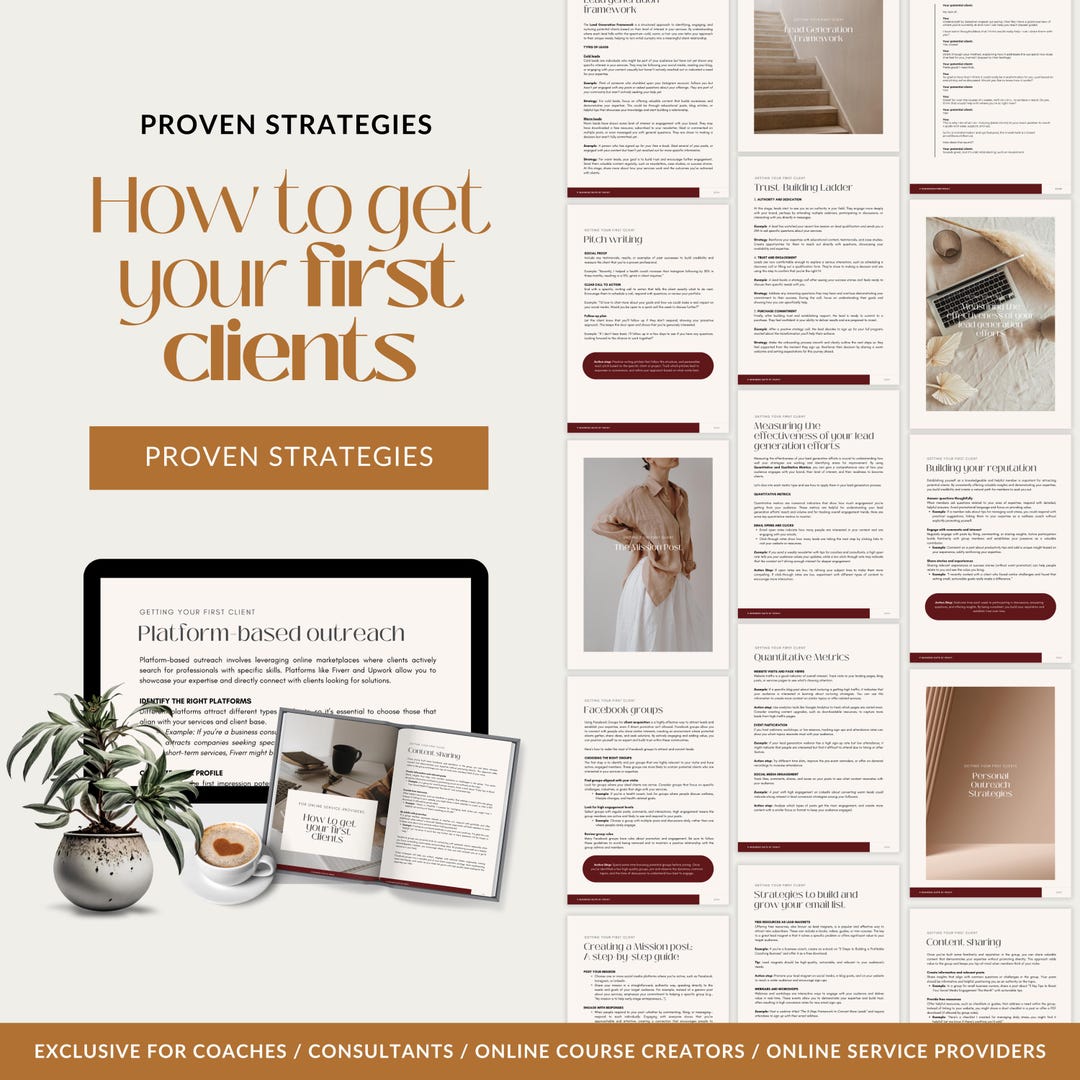 How to Get Your First Clients Handbook | Online Organic Sales Strategy ...