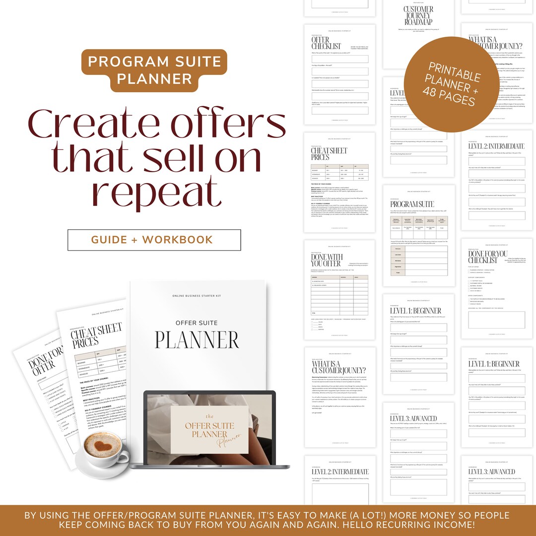 48 Pages Printable Offer Suite Program Planner Workbook | How to Sell ...