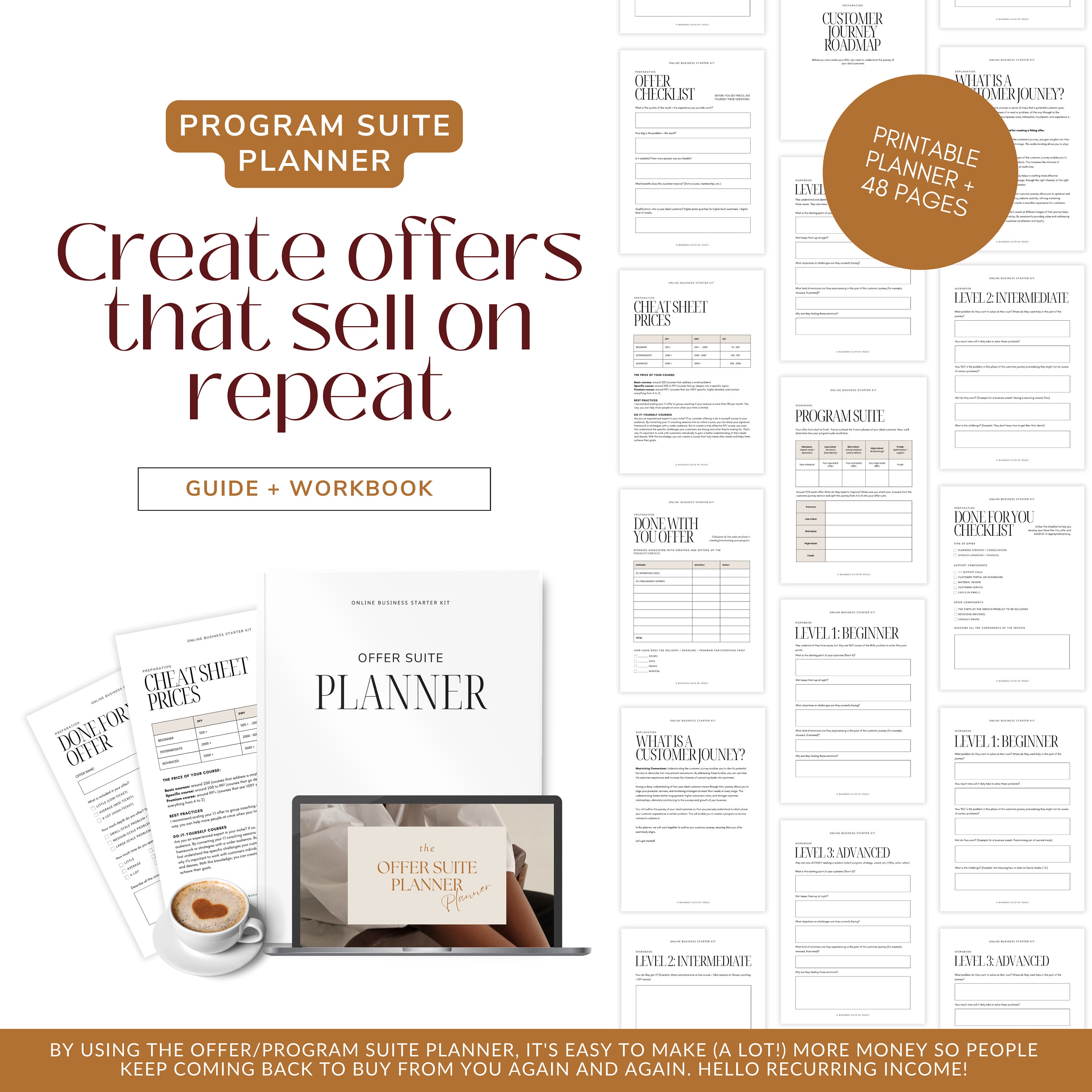 48 Pages Printable Offer Suite Program Planner Workbook | How to Sell ...